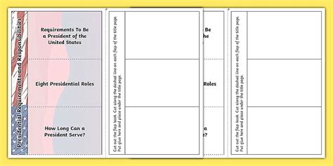 Presidential Requirements And Responsibilities Flap Book For 3rd 5th Grade