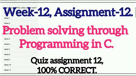 Problem Solving Through Programming In C Nptel Weak 12 Assignment 12 Answer Youtube