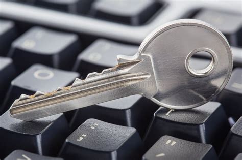 Protecting Personal Data And Money Key On Computer Keyboard Stock