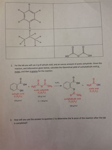 Solved Synthesis Of Aspirin Pre Lab Chemists Use A Variety Chegg Com