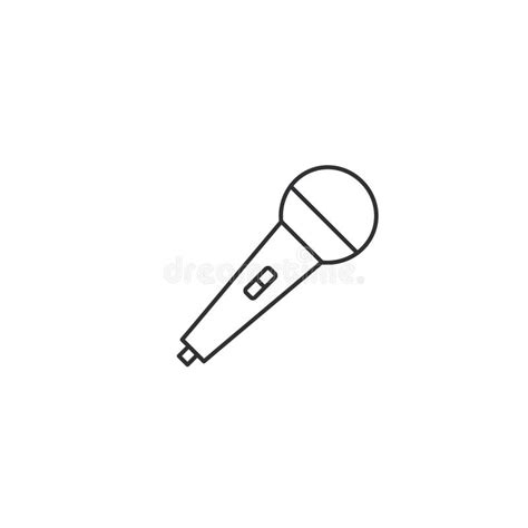 Microphone Line Icon Vector Isolated Simple Flat Design Outline Illustration Stock Illustration