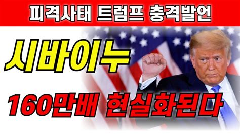 시바이누 전망 피격사태 트럼프의 충격발언 정말로 현실화되겠어요 Youtube