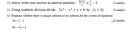 solved 4x 1 2 3 x 11 solve write your answer in interval