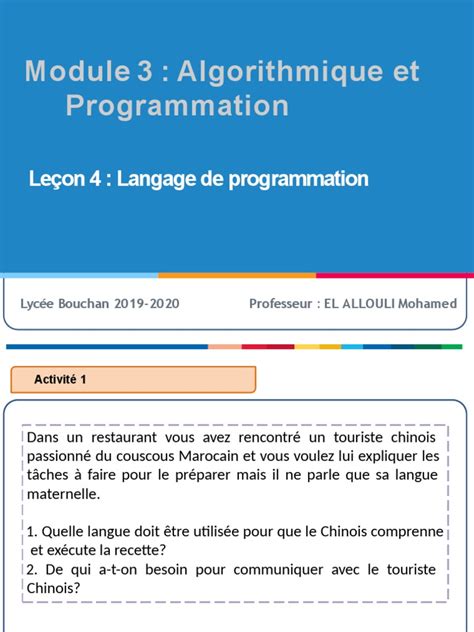 tcsf3 seance 1 pdf programme informatique programmation