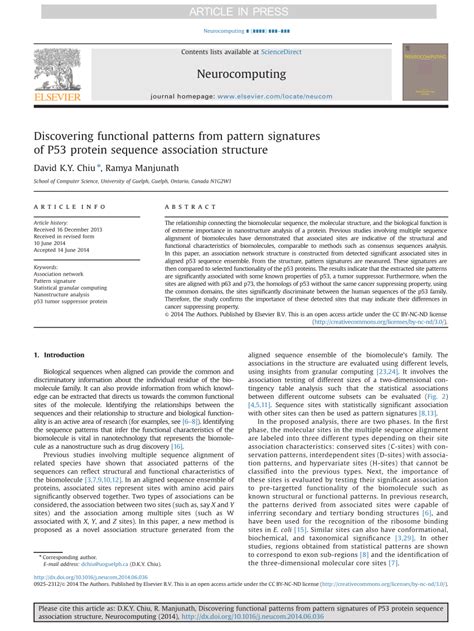 Pdf Discovering Functional Patterns From Pattern Signatures Of P53 Protein Sequence