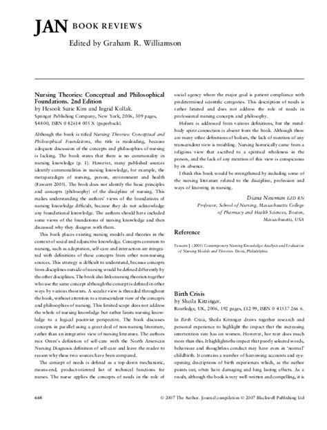 Pdf Nursing Theories Conceptual And Philosophical Foundations