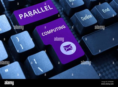 Conceptual Display Parallel Computing Concept Meaning Simultaneous Calculation By Means Of