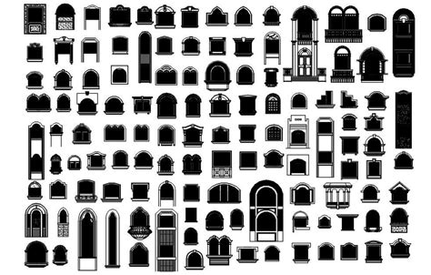 different pattern window design in autocad 2d dwg file cad file cadbull