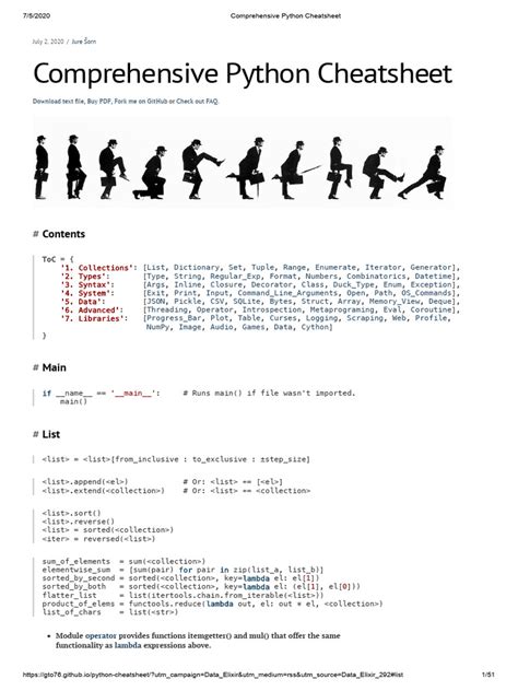 Comprehensive Python Cheatsheet Pdf Anonymous Function