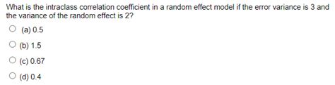 solved what is the intraclass correlation coefficient in a