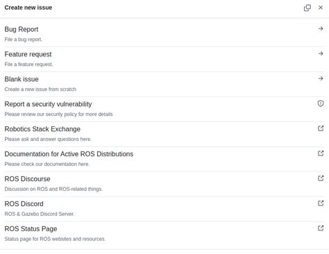 New Issue Templates For Ros2 Organization Ros General Open Robotics Discourse