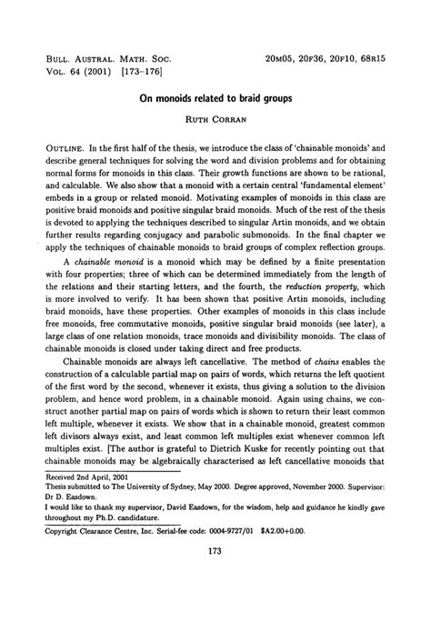pdf on monoids related to braid groups