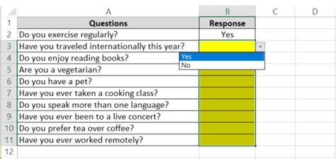 How To Add Yes Or No Options In Excel Drop Down Box Spreadsheeto