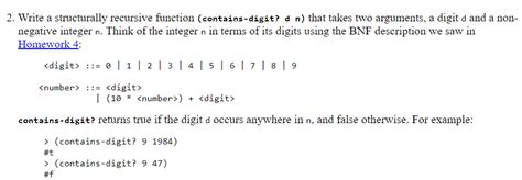 Solved 2 Write A Structurally Recursive Function