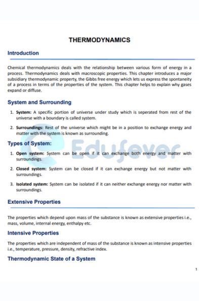 Cbse Class 11 Chemistry Thermodynamics Notes Cbse Class 11 Chemistry Thermodynamics Notes