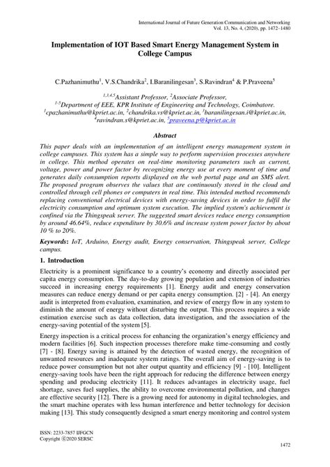 Pdf Implementation Of Iot Based Smart Energy Management System In