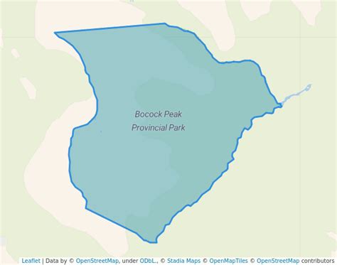 Bocock Peak Provincial Park In Mackenzie Map And Routes