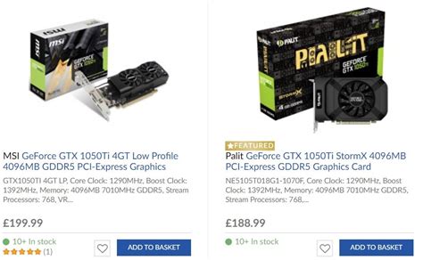 Nvidia Seemingly Begins Resupplying Geforce Gtx 1050 Ti Gpus Techpowerup