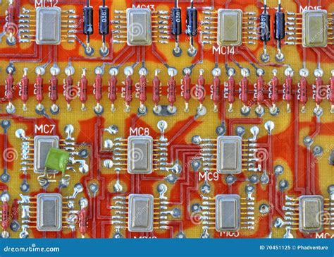 Electronic Circuit Board With Components Stock Image Image Of Electrical Communication 70451125