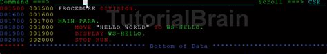 structure of cobol program example — tutorialbrain