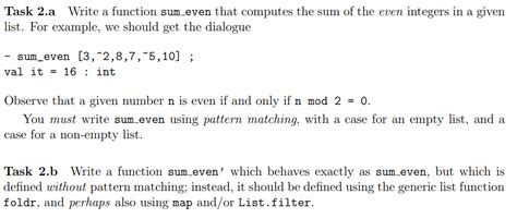 Task A Write A Function Sum Even That Computes The Chegg