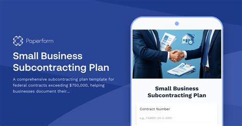 Small Business Subcontracting Plan Form Template For Federal