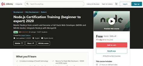 Node JS Certification Course For Beginners SANU P L