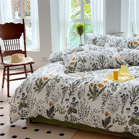 Cozytide Floral Comforter Set King Size 600 Thread Count Cotton