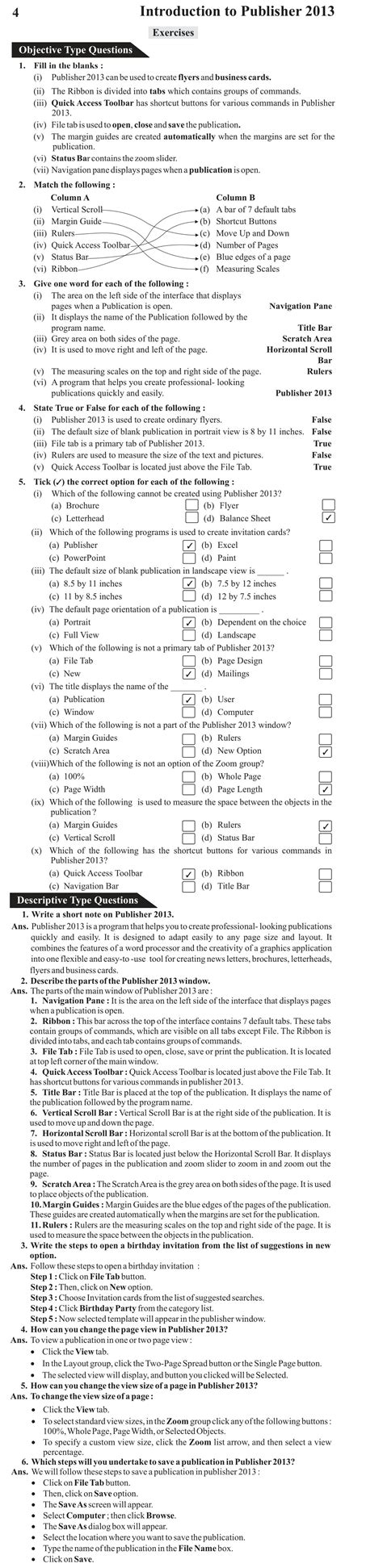Class 6 Computer Chapter 4 Solution Runway Publications Kaif Sir