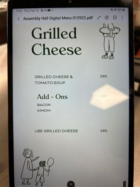 Menu At Assembly Hall Restaurant Makati