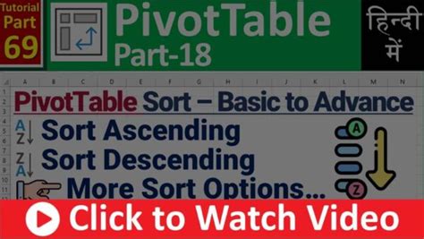 Sorting In Pivot Table Mr Coding
