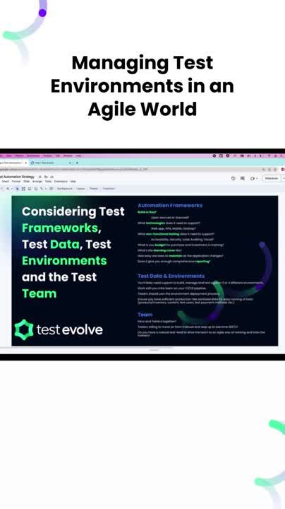 test evolve en linkedin managing test environments in an agile world