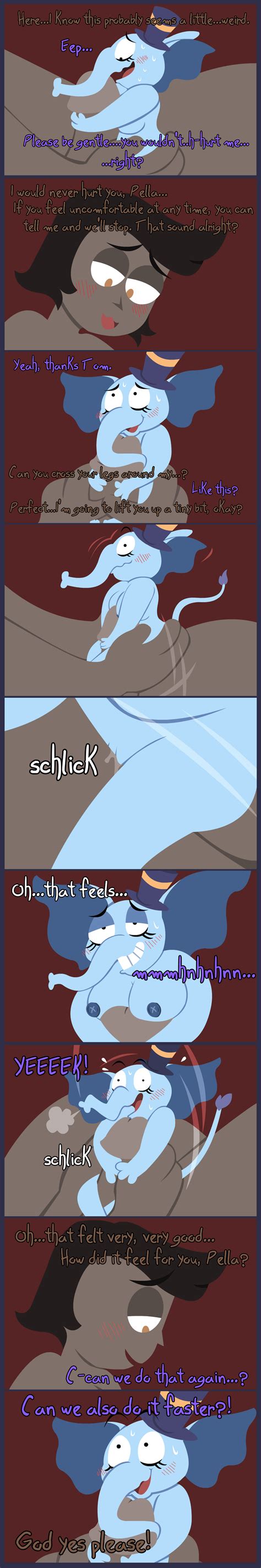 Rule 34 Absurd Res Animate Inanimate Anthro Blue Body Blue Skin Clothing Comic Duo Elephant