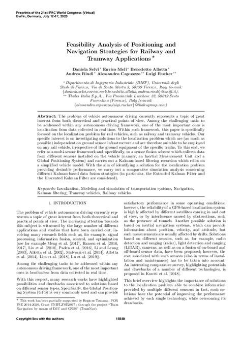 Pdf Feasibility Analysis Of Positioning And Navigation Strategies For