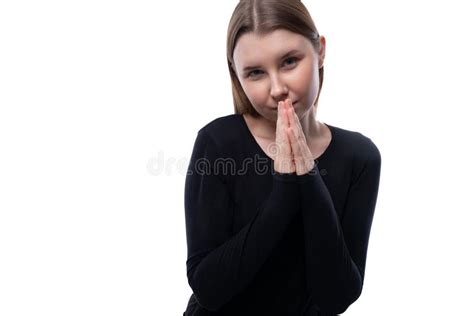 A School Age Girl With Brown Hair Is Cunning And Keeps A Secret Stock