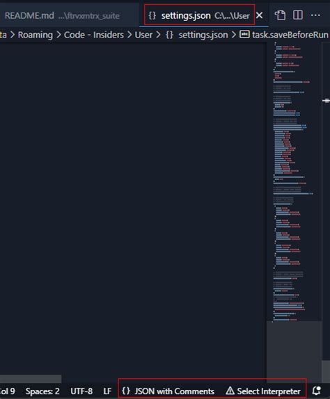 python select interpreter shows up when settings json is open · issue