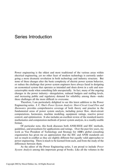 Electrical Engineering Power System Analysis Short Circuit Load Flow