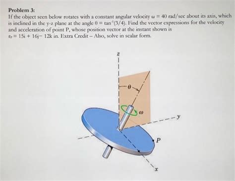 Solved Problem 3 If The Object Seen Below Rotates With A