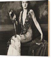 Lady In Lace With Mirror Vintage Nude Art Wood Print By Erotique La