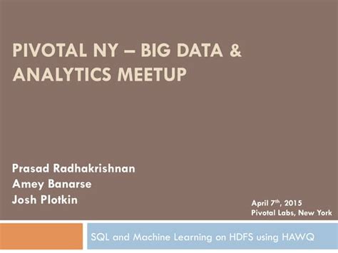 sql and machine learning on hadoop using hawq ppt free download