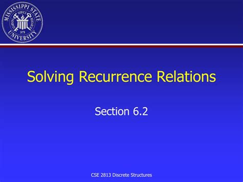 ppt solving recurrence relations in discrete structures powerpoint