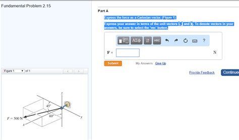 solved express the force as a cartesian vector figure 1
