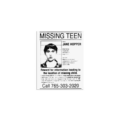 Missing Teen Flyer Stranger Things Replicapropstore