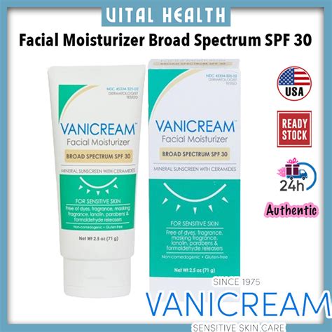 Vanicream Facial Moisturizer Broad Spectrum Spf 30 Mineral Sunscreen