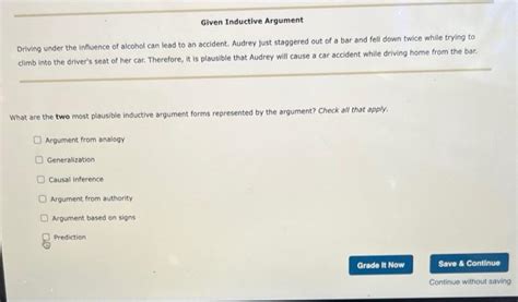 given inductive argument driving under the influence