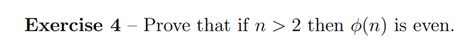 Solved Exercise Prove that if n then Ø n is even Chegg com