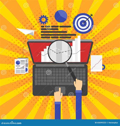Seo Optimization Programming And Web Analytics Stock Vector