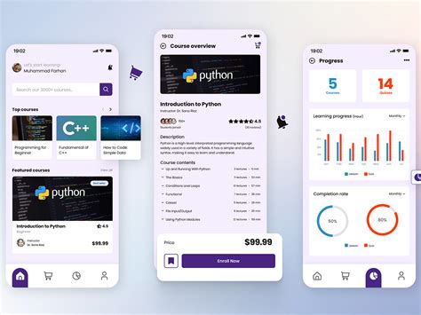 Mobile Elearning App Ui By Muhammad Farhan On Dribbble Mobile Elearning App Ui By Muhammad Farhan On Dribbble
