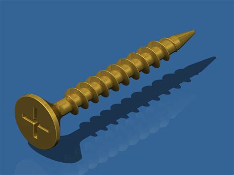 Wood Screw Cad Model At Jackie Goolsby Blog