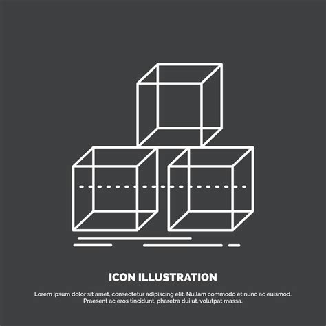 Arrange Design Stack 3d Box Icon Line Vector Symbol For Ui And Ux